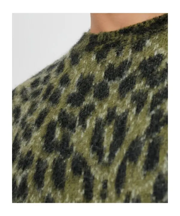 LANEUS Leopard-pattern Sweater