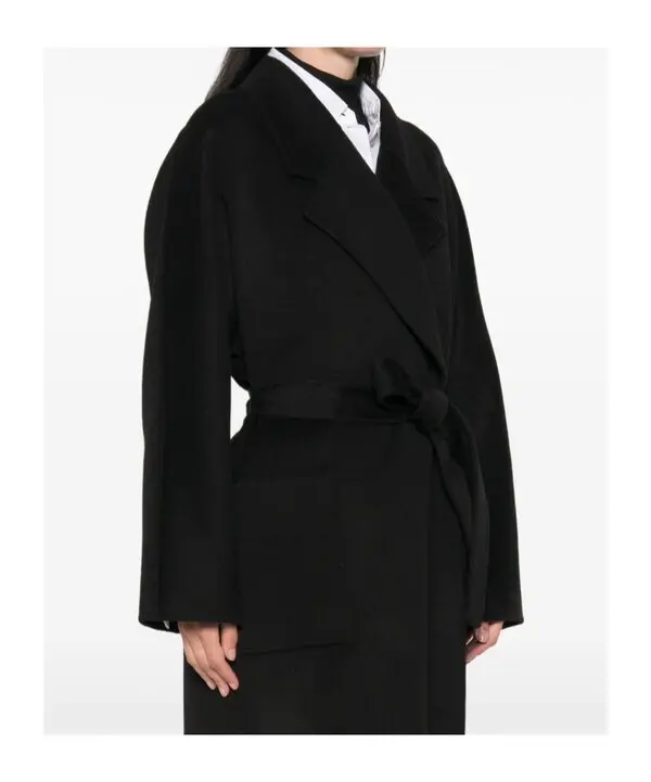 Elisabetta Franchi Coat With Logo Plaque And Tie-waist