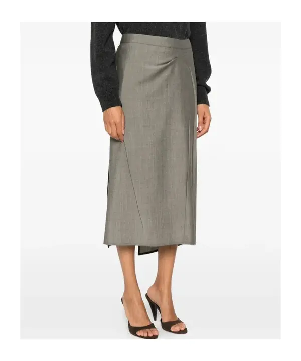 Victoria Beckham Pressed Tailored Midi Skirt
