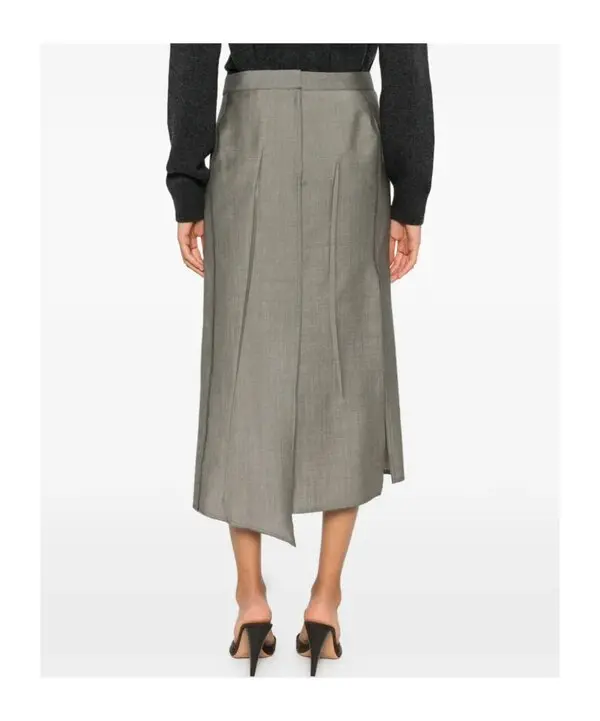 Victoria Beckham Pressed Tailored Midi Skirt