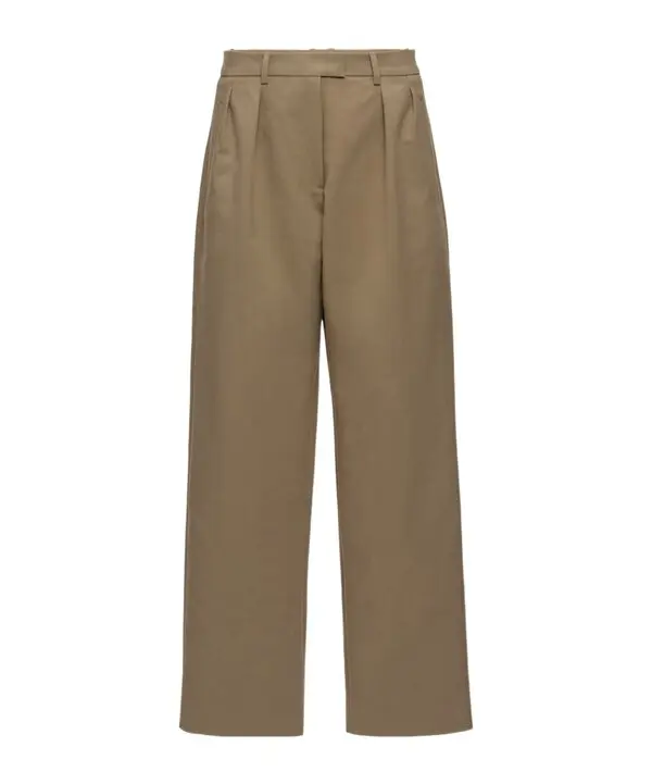Magda Butrym Straight-leg Cotton Trousers With Front Pleats