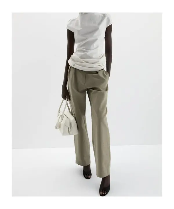 Magda Butrym Straight-leg Cotton Trousers With Front Pleats