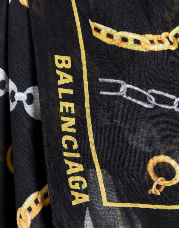 Balenciaga Colorful Chiffon Square Scarf - Black