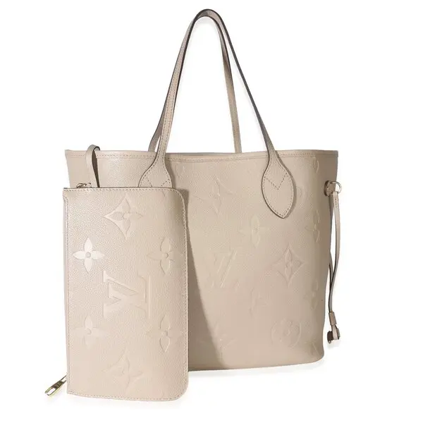 LOUIS VUITTON Turtledove Giant Monogram Empreinte Neverfull Mm