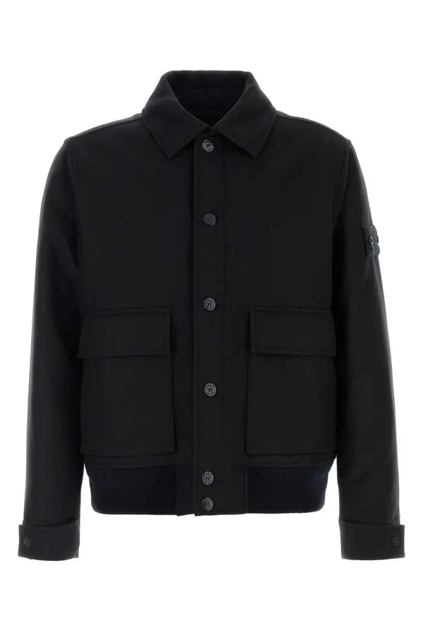 Stone Island Wool Blend Jacket - Black