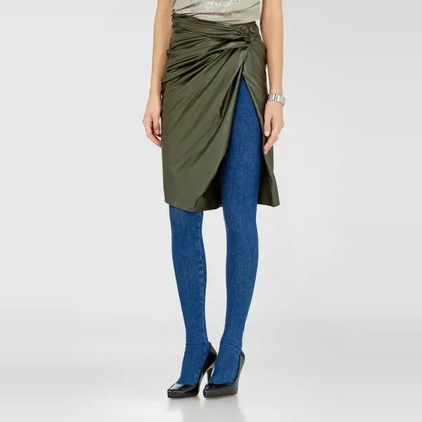 DIESEL® Draped Pencil Skirt With Split - Green