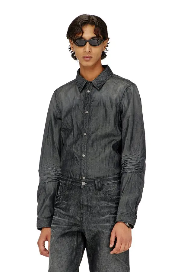 DIESEL® Shirt In Creased Denim