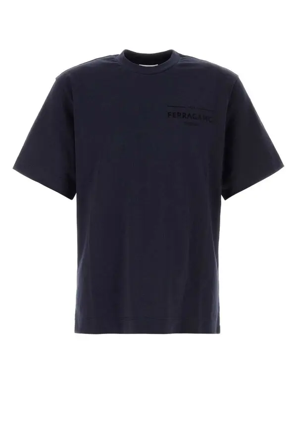 FERRAGAMO Navy Cotton T-shirt