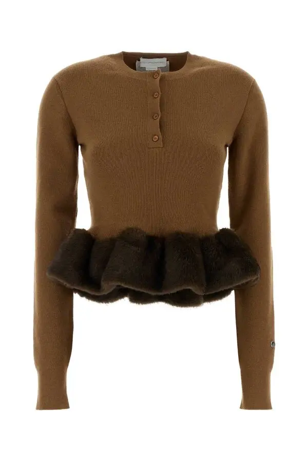 Stella McCartney Biscuit Wool Blend Sweater - Brown