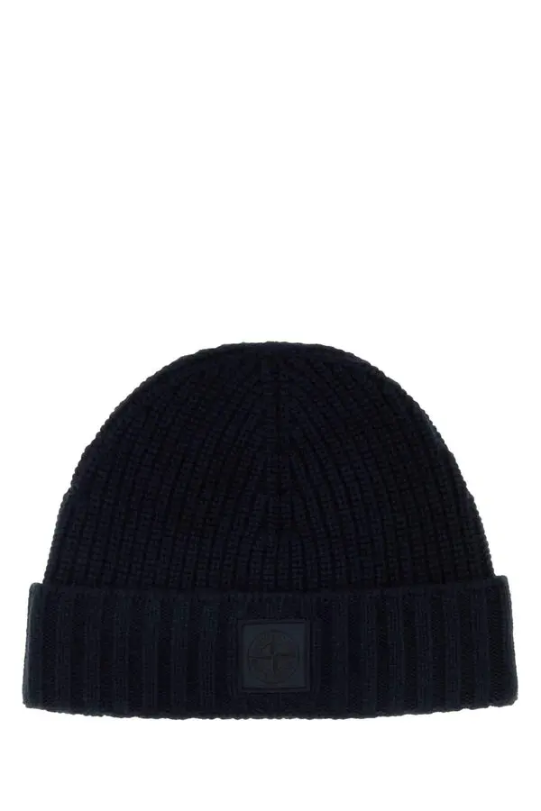 Stone Island Cashmere Beanie Hat - Blue