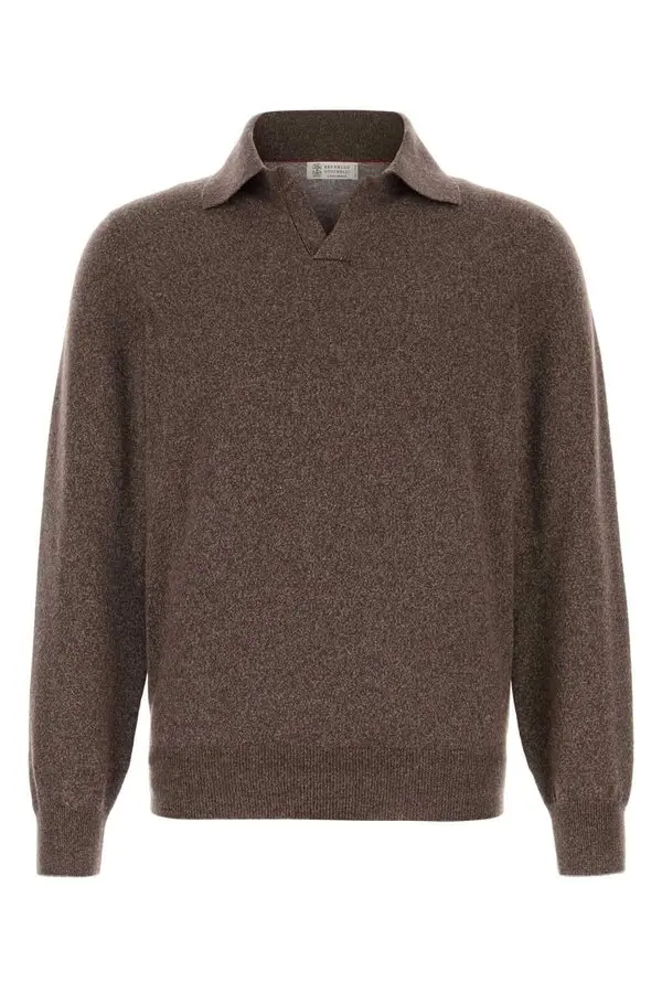 Brunello Cucinelli Melange Cashmere Sweater - Brown
