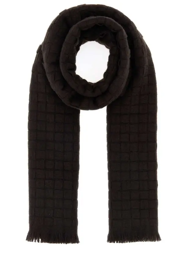 Bottega Veneta Dark Cashmere Scarf - Brown