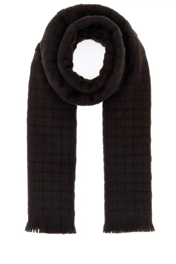 Bottega Veneta Dark Cashmere Scarf - Brown