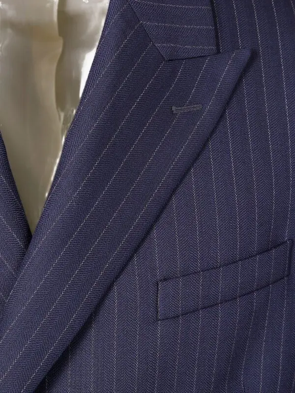 GOLDEN GOOSE Double-breasted Blazer In Pinstriped