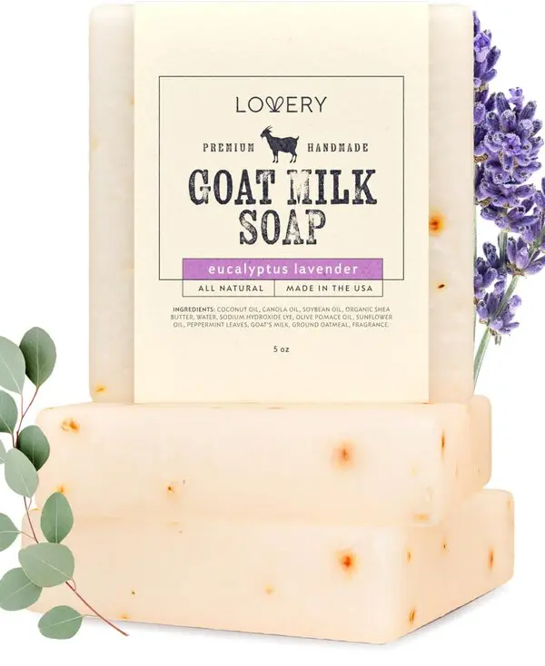 LOVERY Handmade Goat Milk Soap Bars Made In Usa With Organic Shea Butter - Multi