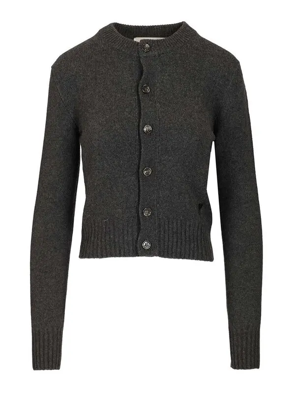 AMI Paris Wool And Cashmere Cardigan - Black