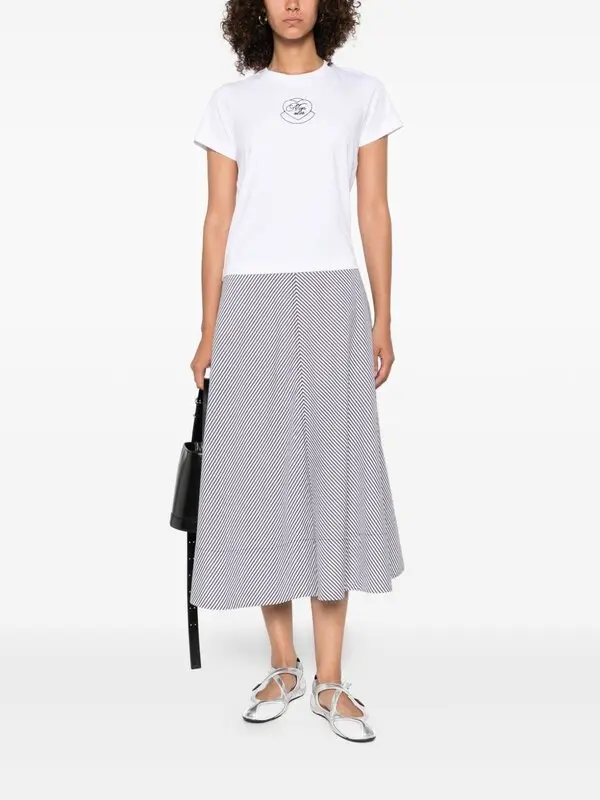 Moncler Cotton T-shirt With Embroidered Logo - White