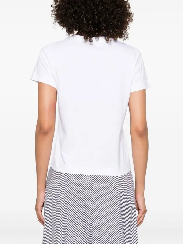 Moncler Cotton T-shirt With Embroidered Logo - White