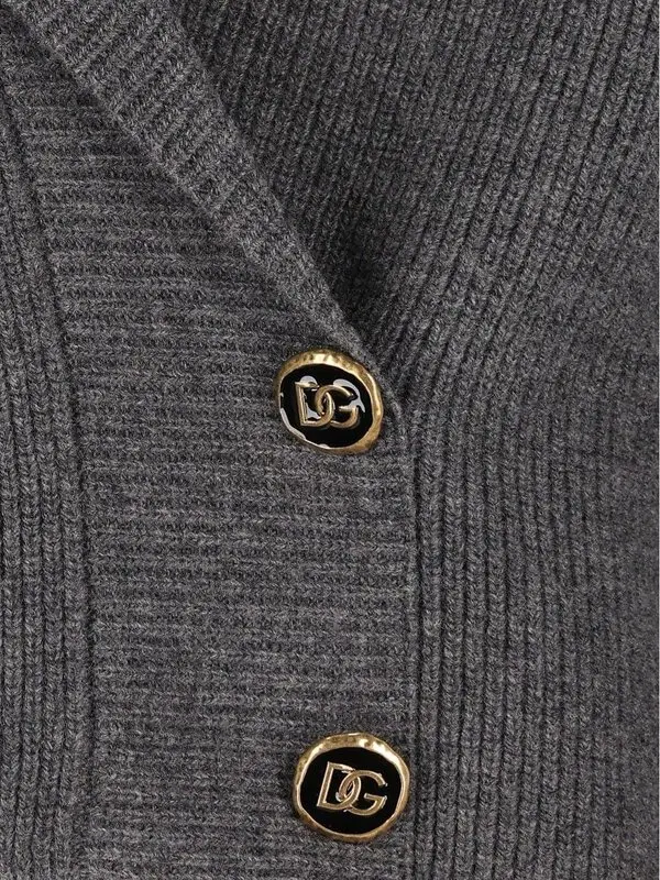 Dolce & Gabbana Virgin Wool Buttoned Cardigan - Gray