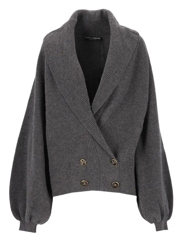 Dolce & Gabbana Virgin Wool Buttoned Cardigan - Gray