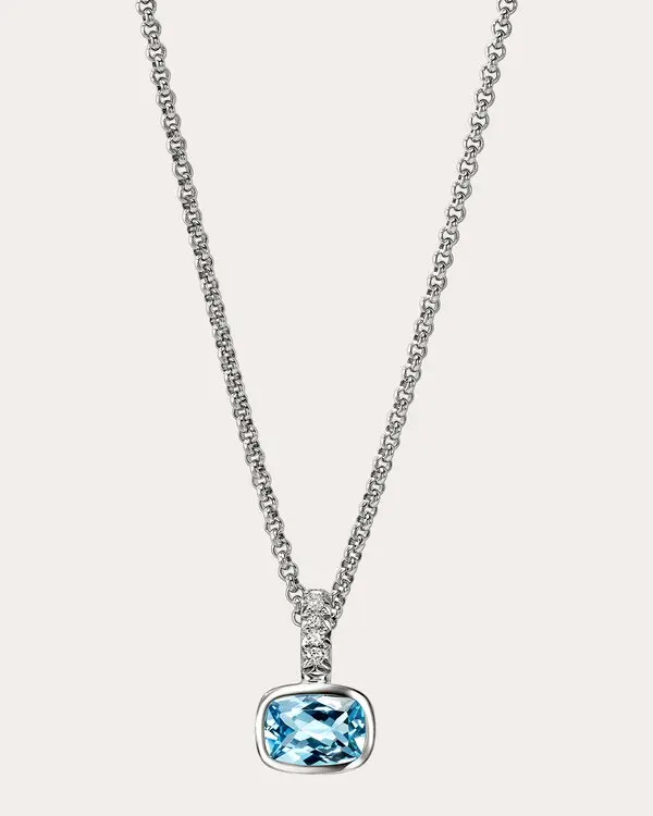 John Hardy Topaz & Diamond Heishi Gem Pendant Necklace - Blue