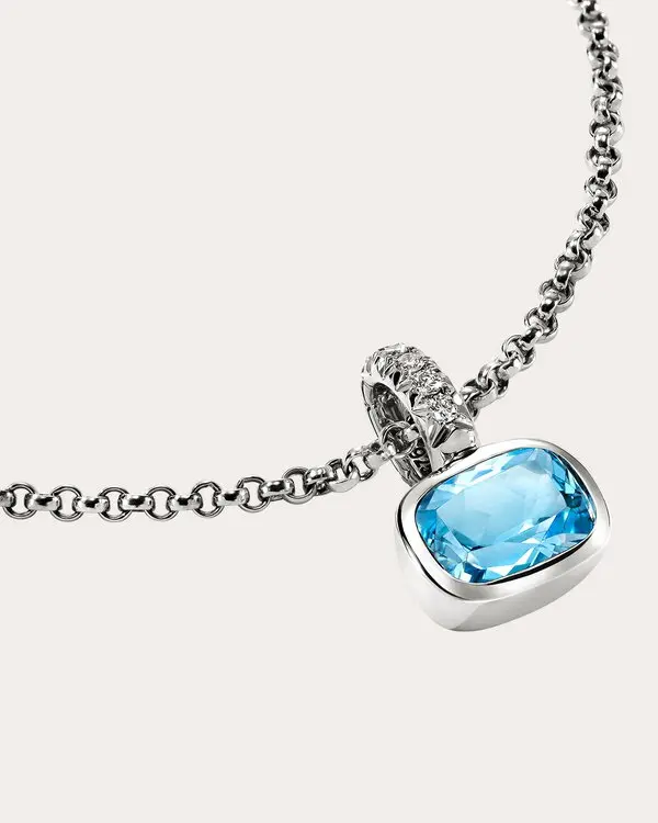 John Hardy Topaz & Diamond Heishi Gem Pendant Necklace
