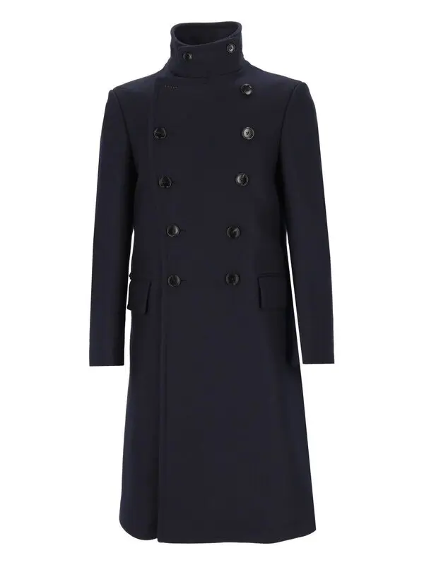 TOM FORD Double-breasted Wool Coat - Blue