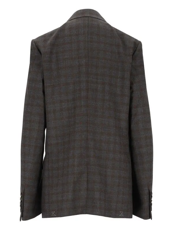 Dries Van Noten Barrysta Checked Double-breasted Wool Blazer - Brown