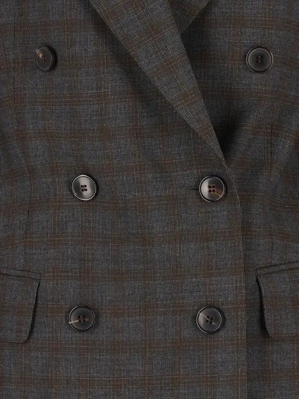 Dries Van Noten Barrysta Checked Double-breasted Wool Blazer - Brown