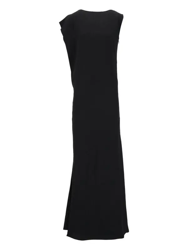 Jacquemus Draped Cotton-blend Midi Dress - Black