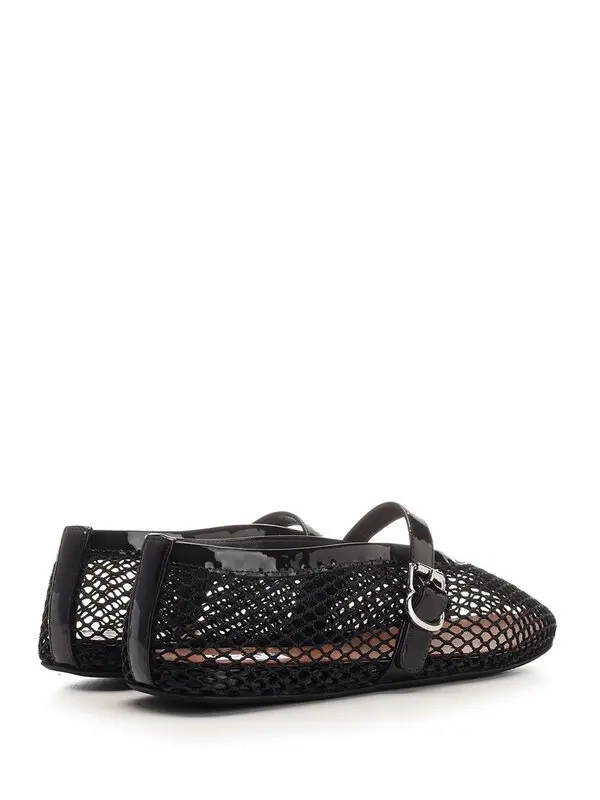 Alaïa Mesh Strap Ballerina - Black