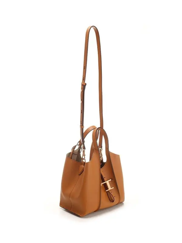 TOD'S Timeless Shopping Bag In Grained Leather - Cream
