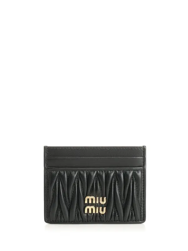 Miu Miu Quilted Card Holder - Black
