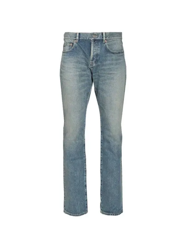 Saint Laurent Denim Slim Relaxed Low Rise Jeans