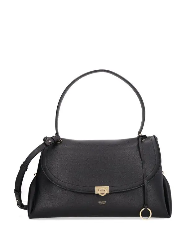 FERRAGAMO Sofia Satchel Bag - Black