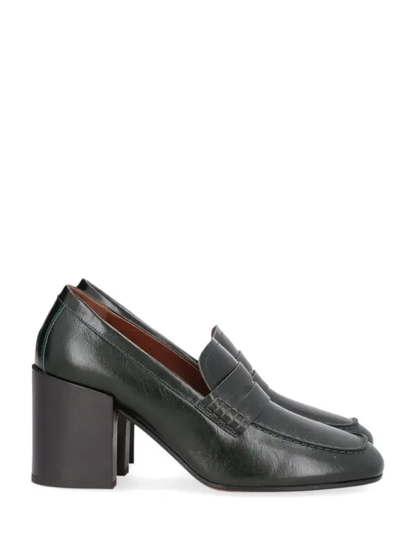 Dries Van Noten Veigtan Calf Leather Heeled Moccasin - Green