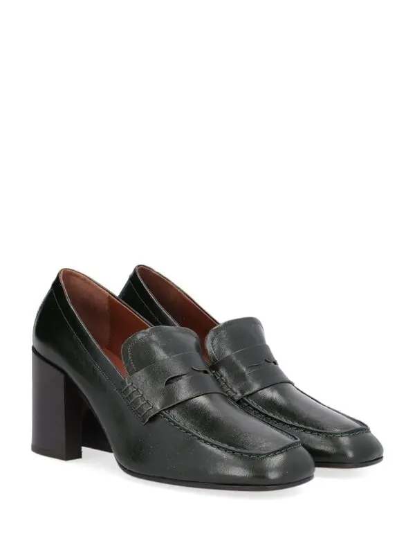 Dries Van Noten Veigtan Calf Leather Heeled Moccasin - Green