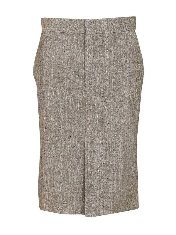 Bottega Veneta Midi Skirt In Viscose And Silk - Gray