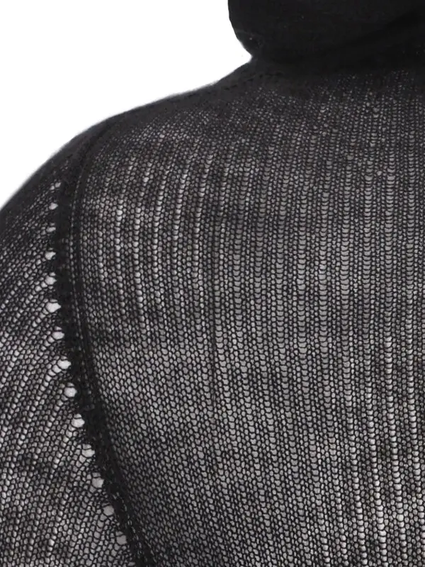 Rick Owens Ribbed Cashmere Hooded Pullover