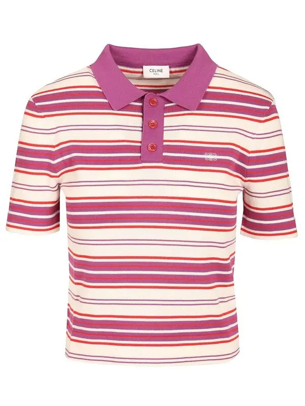 Celine Knitted Cotton Polo Shirt