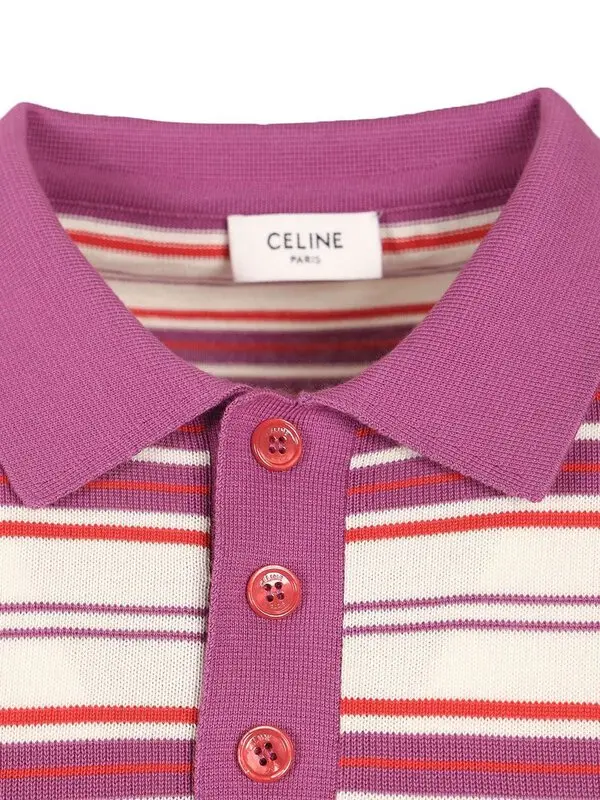 Celine Knitted Cotton Polo Shirt