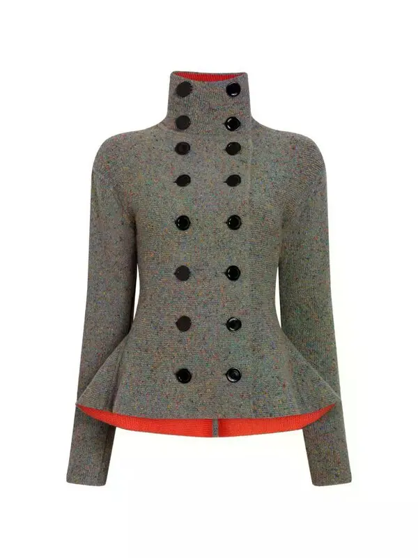 Proenza Schouler Donegal Knit Peplum Jacket - Grey