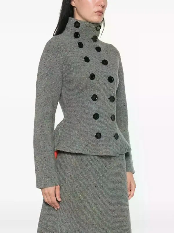 Proenza Schouler Donegal Knit Peplum Jacket - Grey
