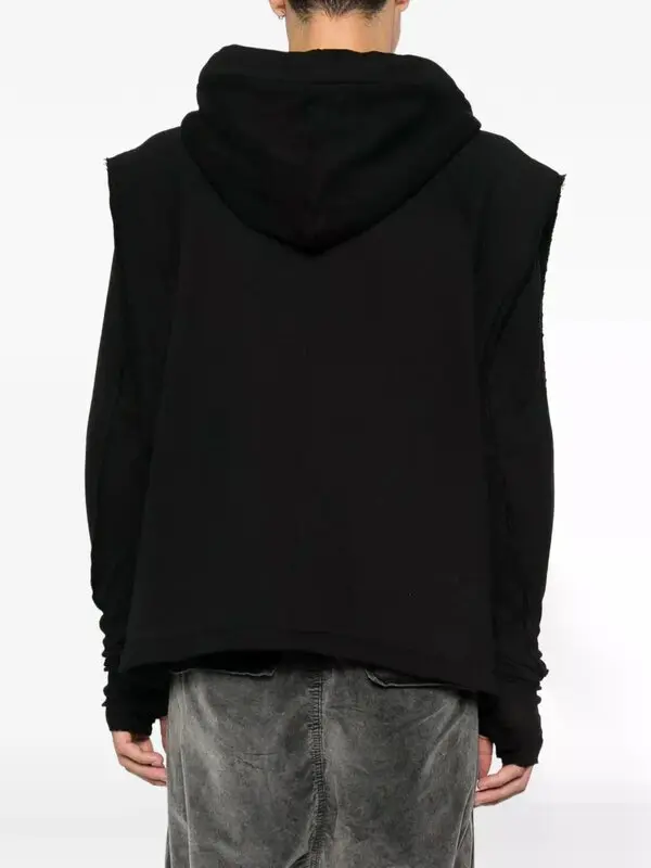 THOM KROM Raw-edge Zip-up Hoodie