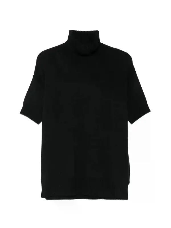 Lorena Antoniazzi Roll-neck Short-sleeve Sweater - Black