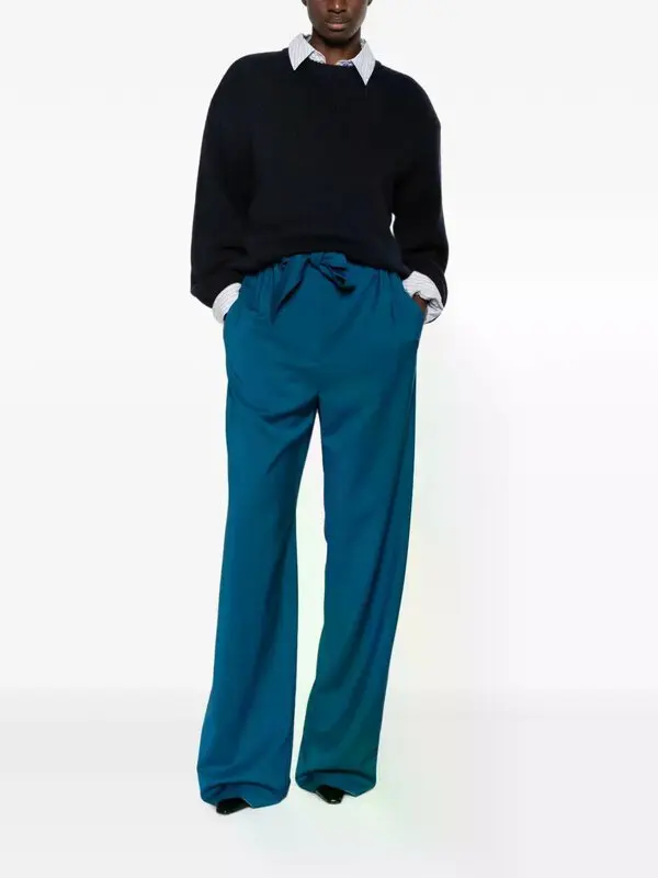 Max Mara Belted Wide-leg Wool Trousers