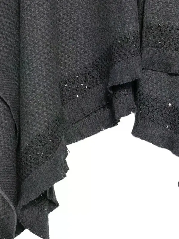 Lorena Antoniazzi Sequin-embellished Fringed Poncho