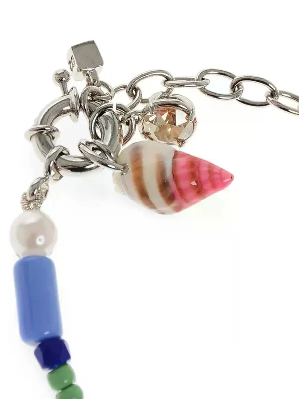 Dsquared2 Logo-charm Beaded Bracelet - Silver