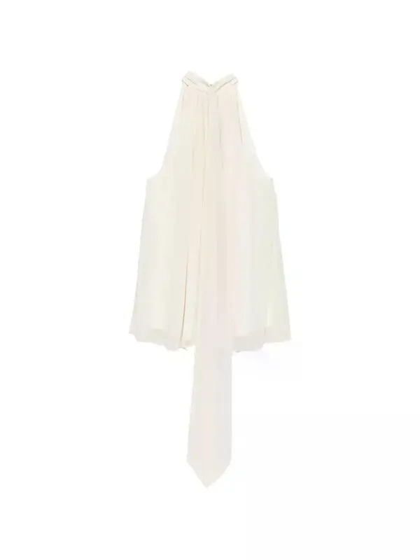 ROTATE BY BIRGER CHRISTENSEN Pleated Halterneck Top