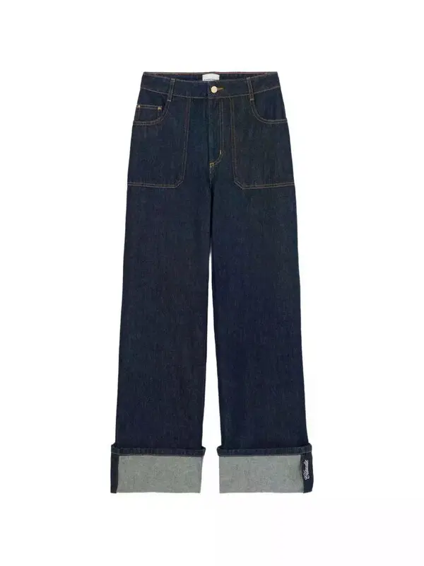 Claudie Pierlot Wide-leg Jeans Embroidered Cuffs